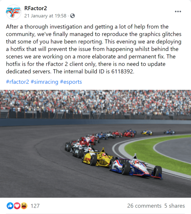 Graphics glitches for rFactor 2 get resolved - Traxion.GG