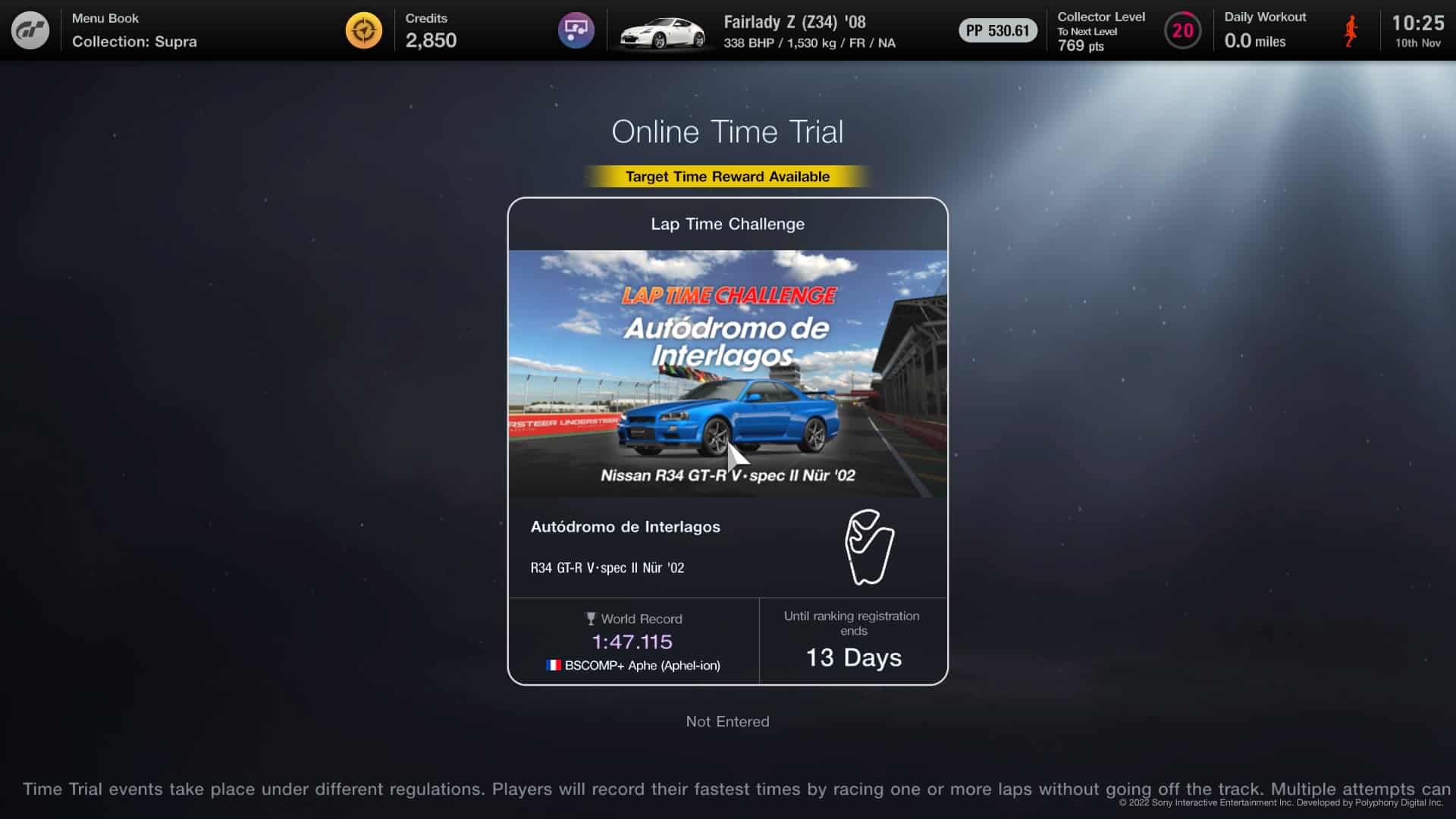 Gran Turismo 7 S Lap Time Challenge 10th 24th November Skyline In The