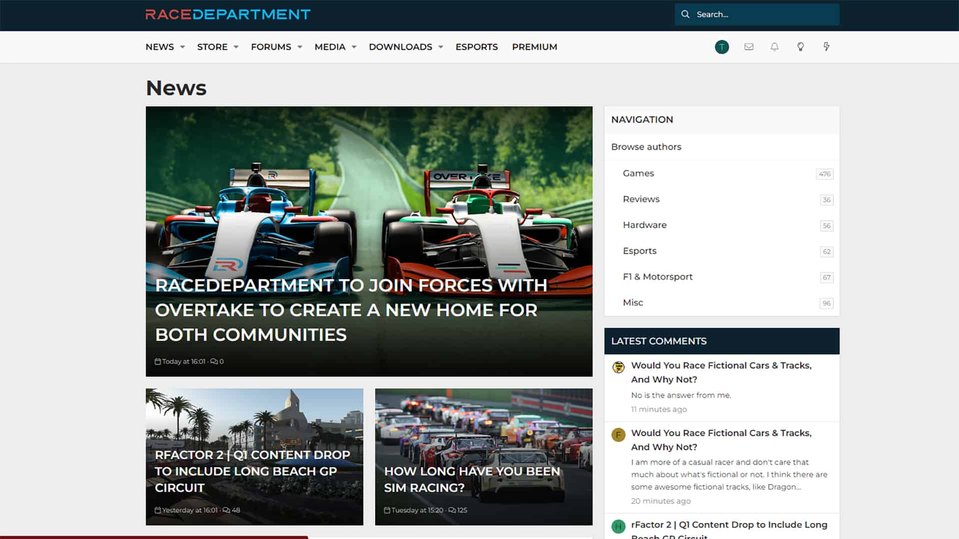 Porsche and Overtake.GG purchase sim racing community RaceDepartment ...