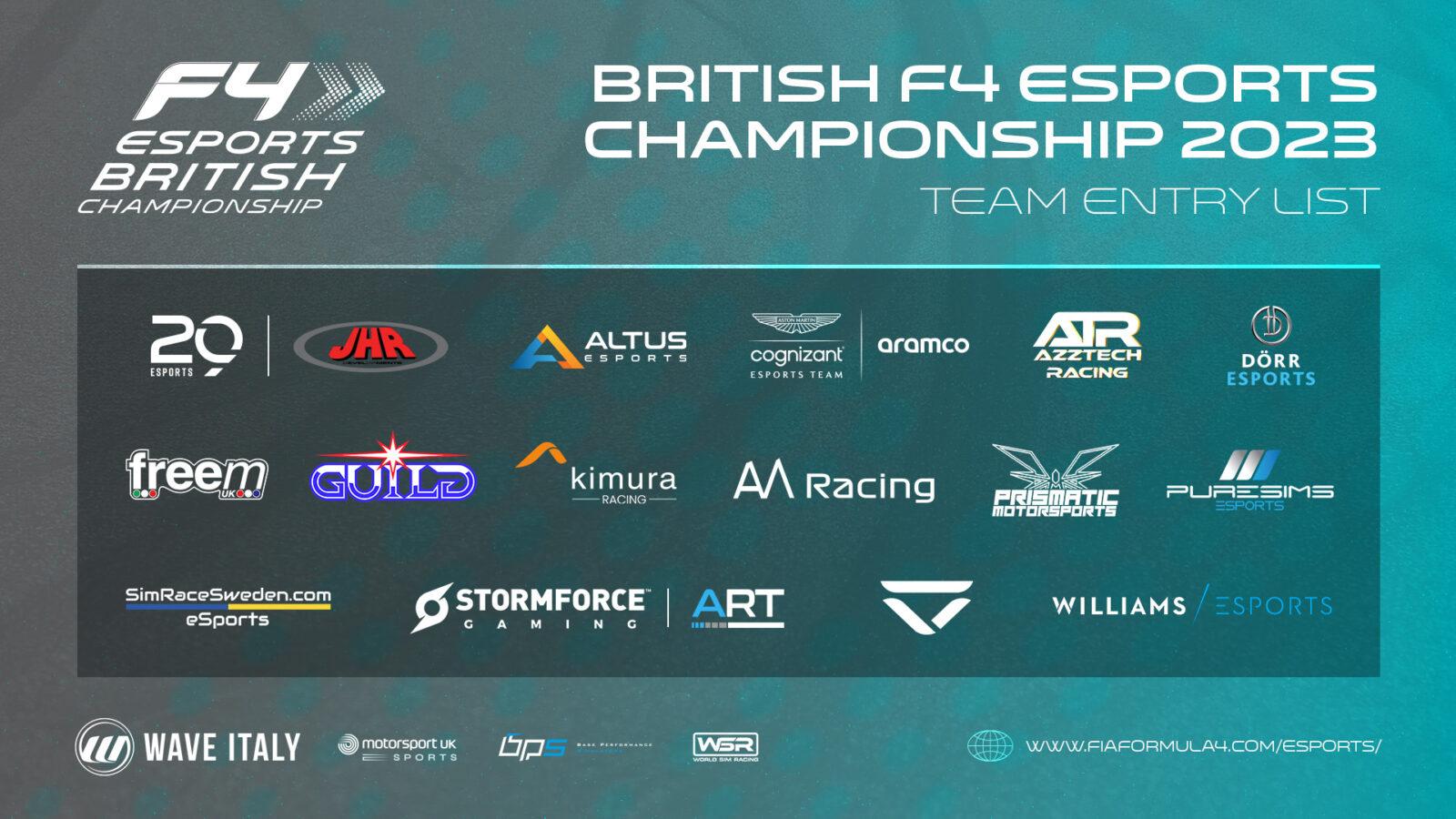 British F4 Esports announces series partners and full team entry list ...