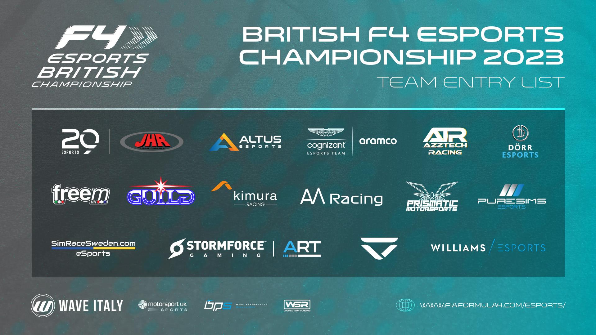 British F4 Esports announces series partners and full team entry list ...