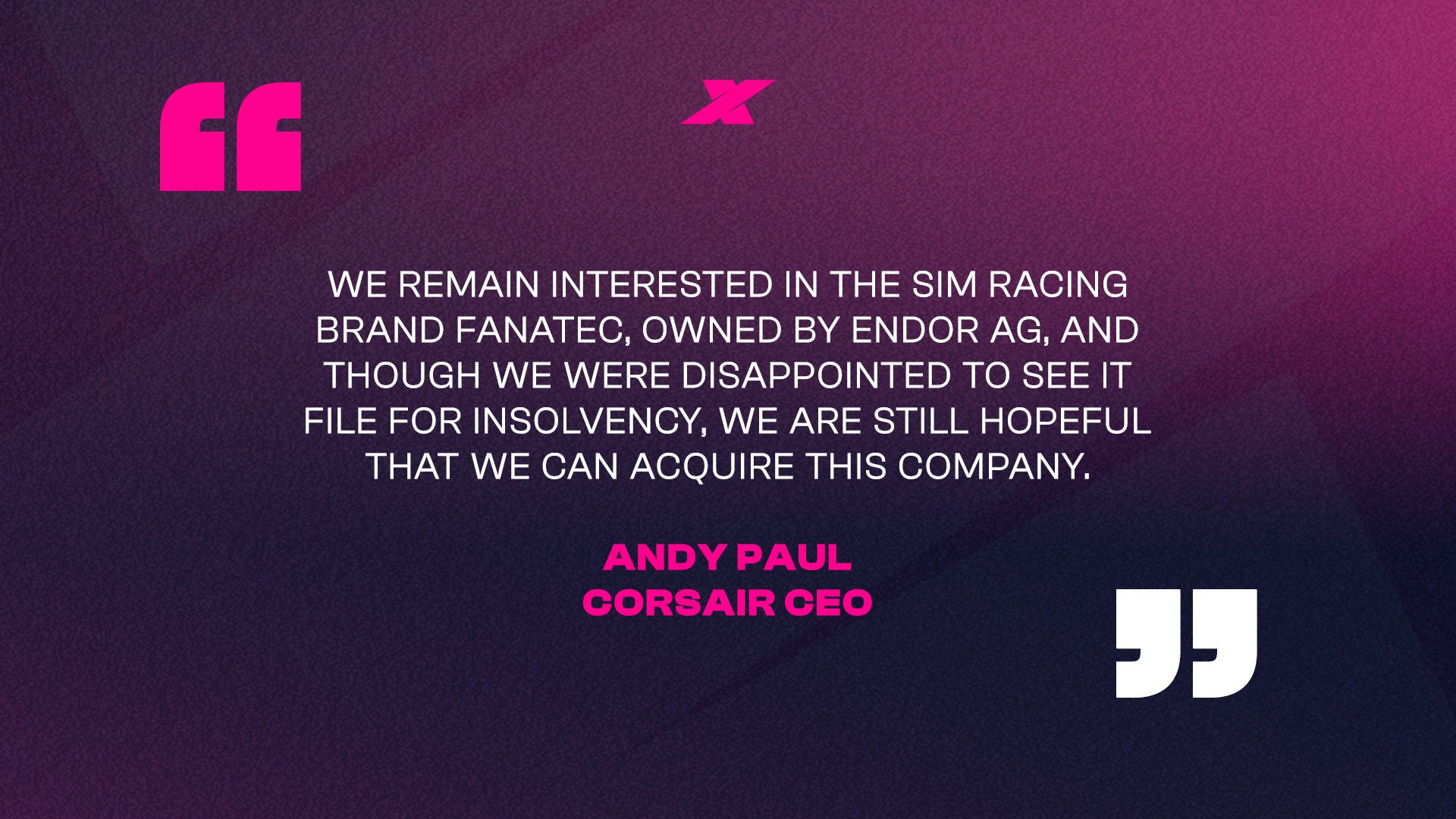 Corsair continues Fanatec pursuit, but “cannot provide assurances ...