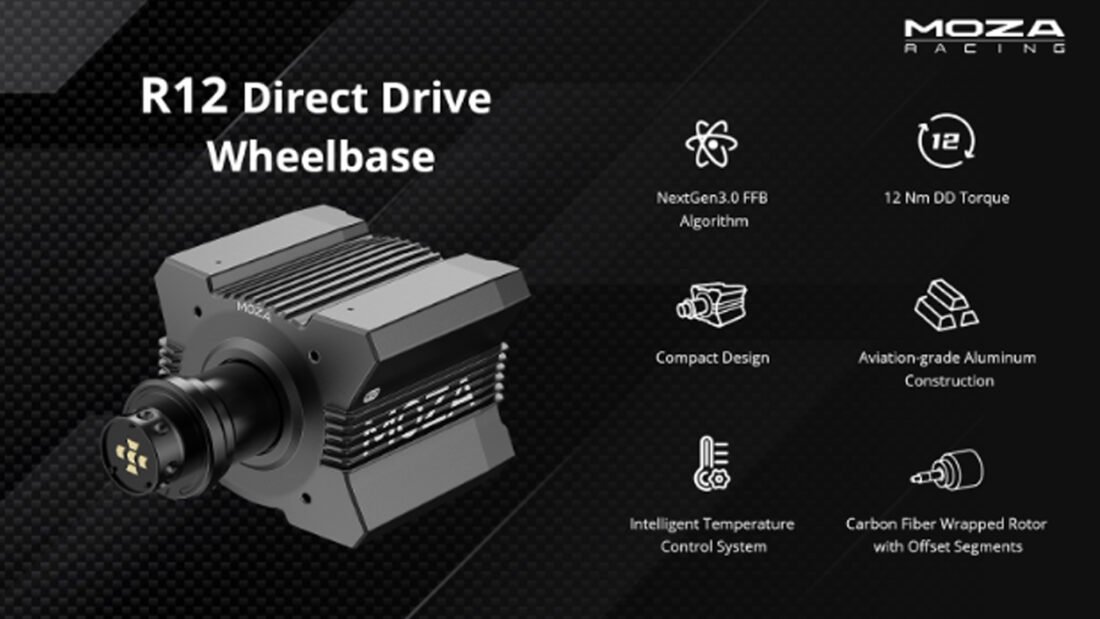 Moza R12 sim racing wheel base upgraded, price cut | Traxion