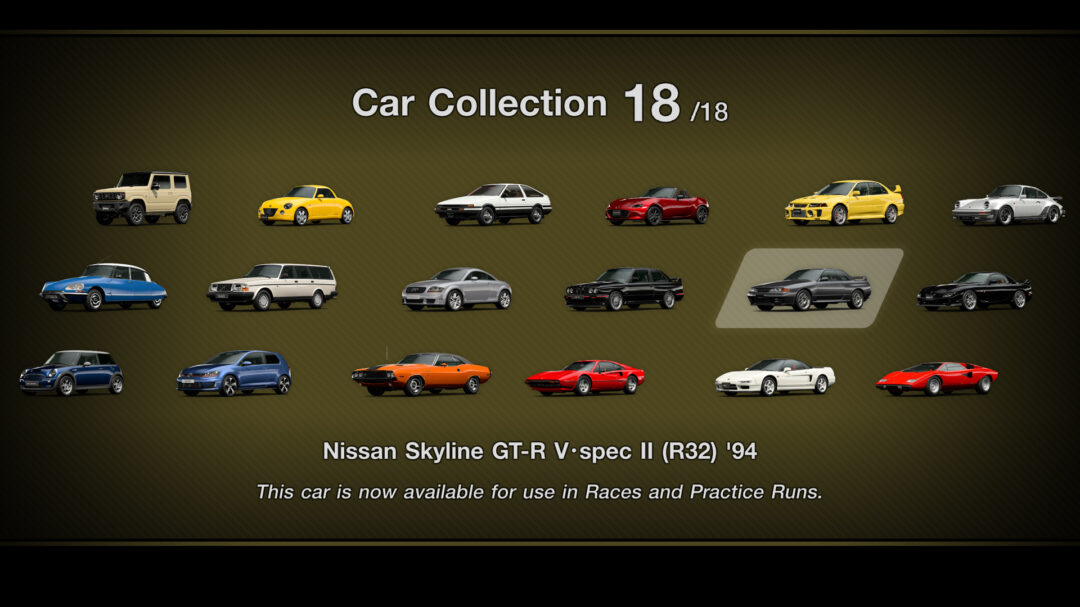 My First Gran Turismo Car List | Traxion