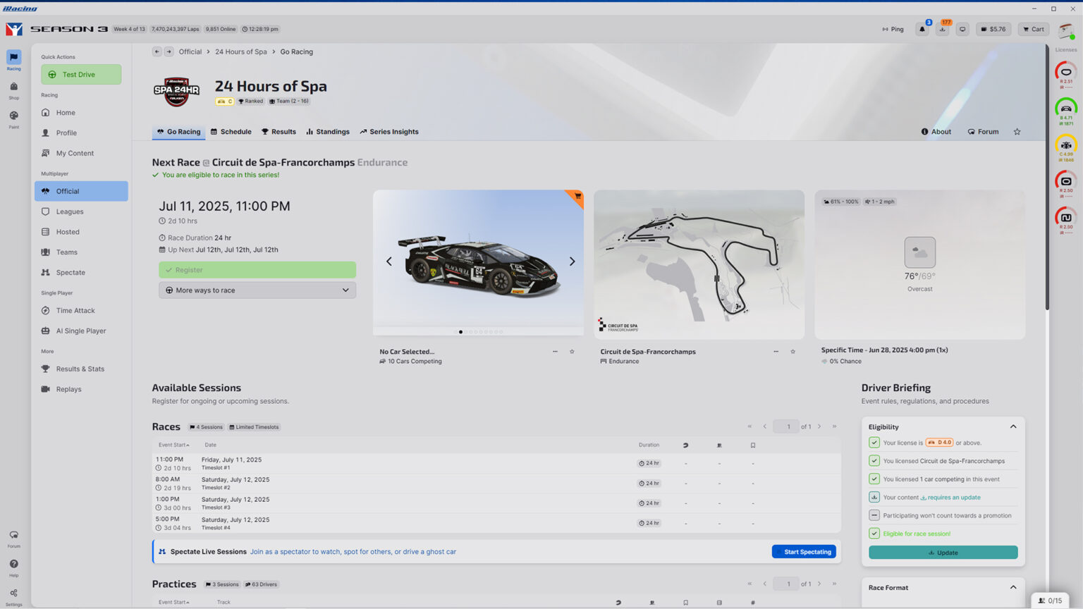 Your guide to iRacing’s 24 Hours of Spa Special Event | Traxion
